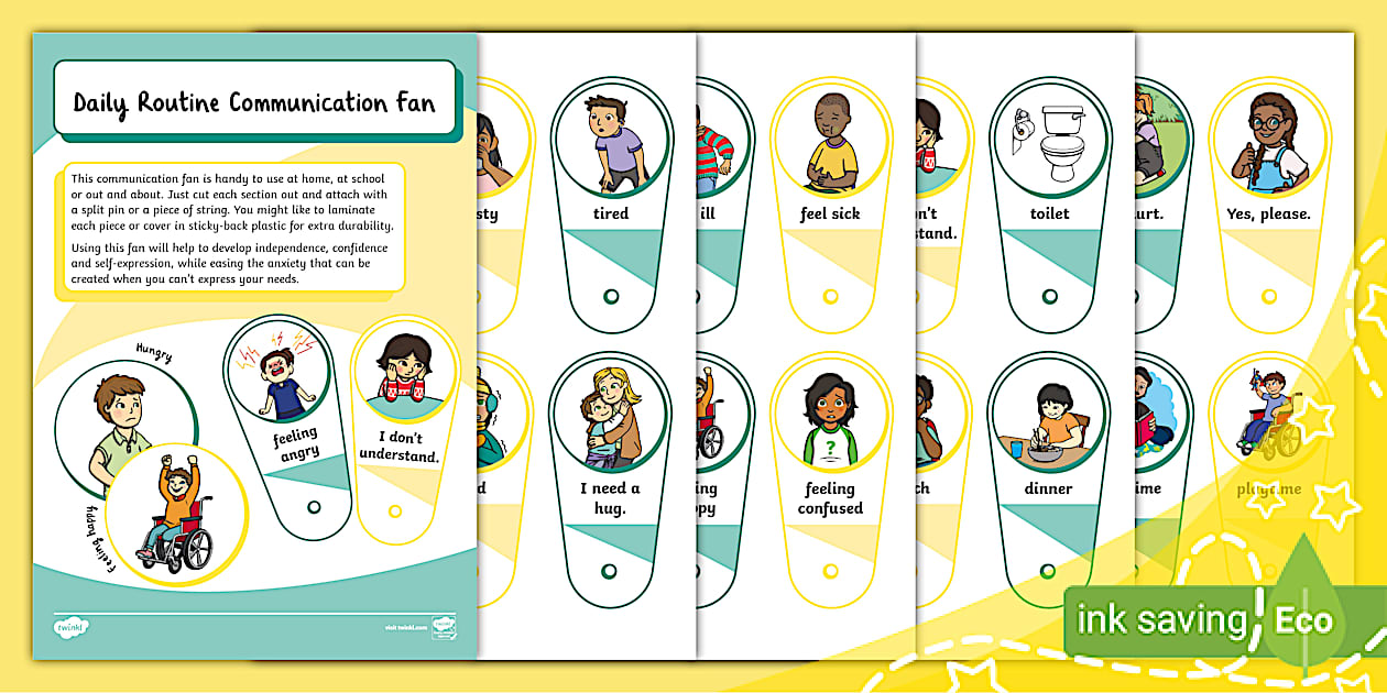 Daily Routine Communication Fan (teacher made) - Twinkl