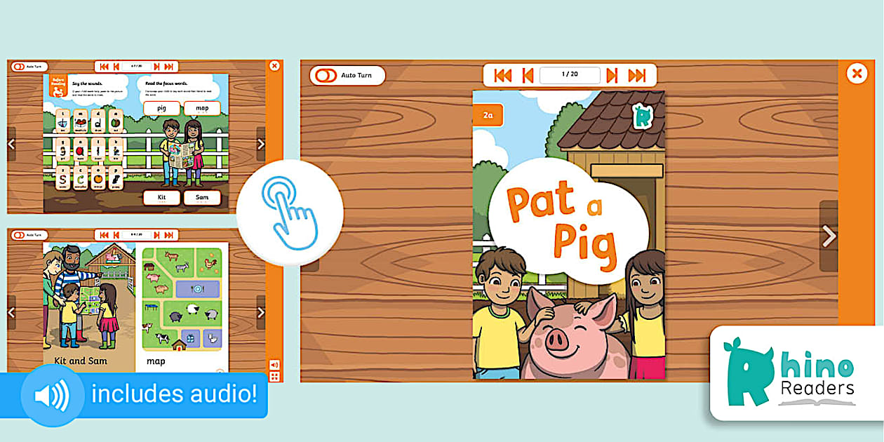 Level 2a First Steps Reading Scheme Book: Pat a Pig - Twinkl