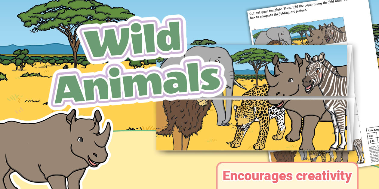 * NEW * Wild Animals - Folding Art Template