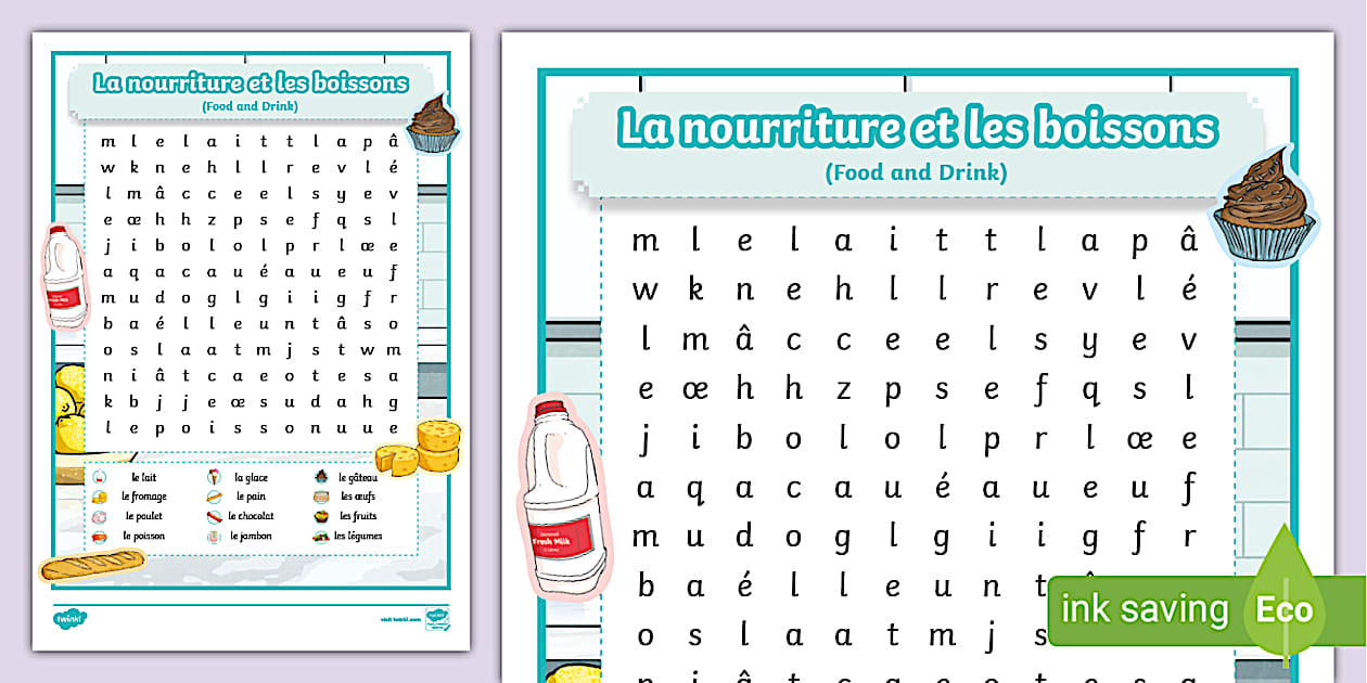 👉 French: Food and Drink Word Search - Twinkl
