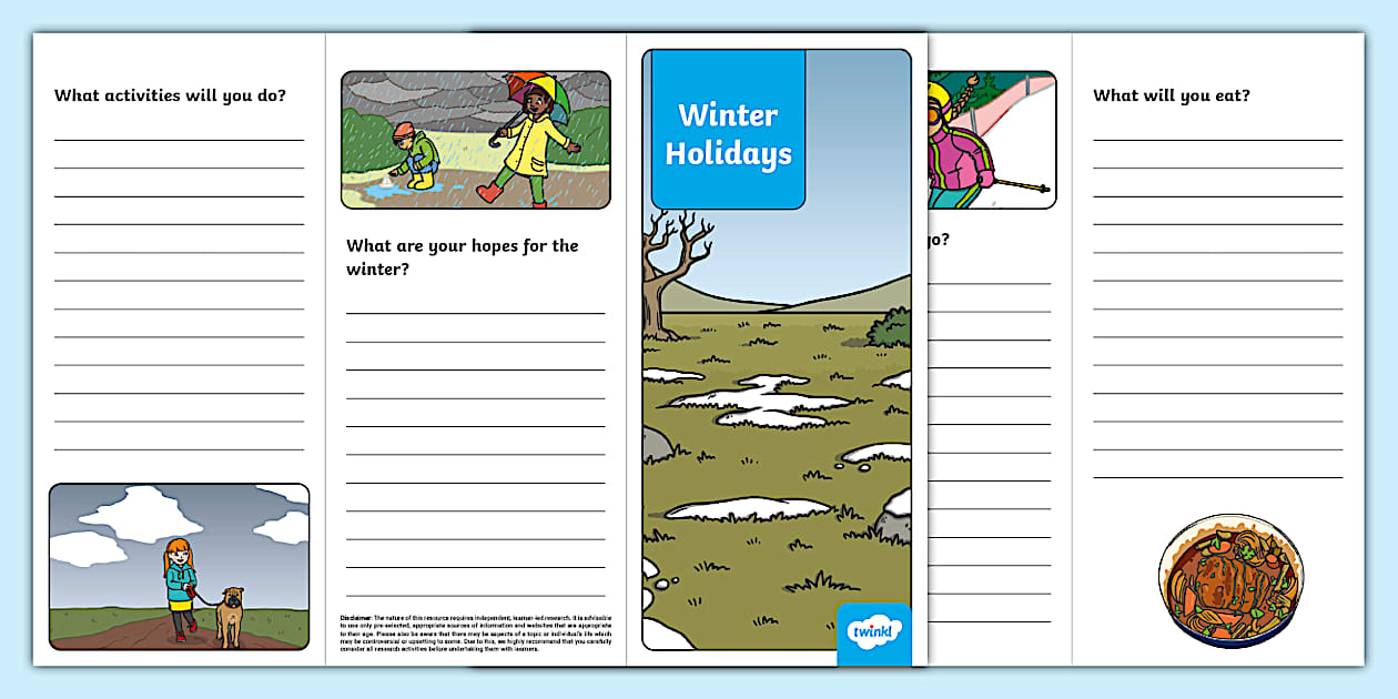 Winter Holidays Leaflet Template (professor feito) - Twinkl