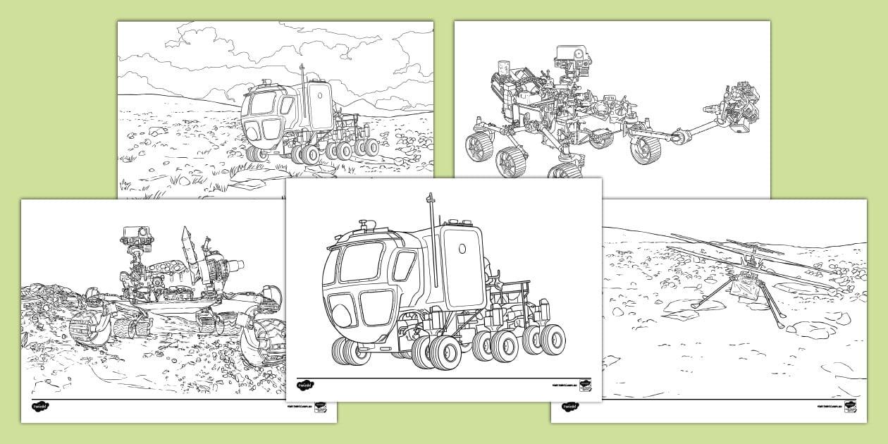 Space Rovers Colouring Pages (teacher made) - Twinkl