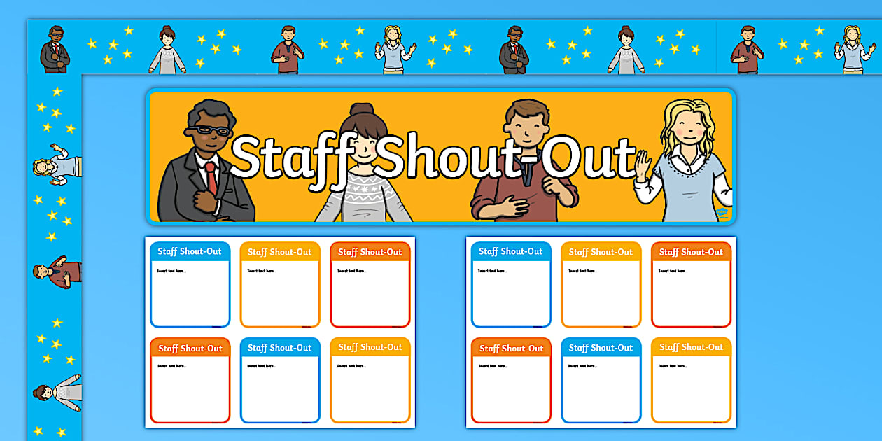 Twinkl Kindness Week Staff Shout Out Board Display Pack