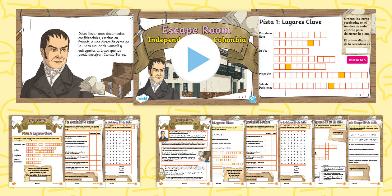 Escape Room: 20 de Julio - Colombia (Teacher-Made) - Twinkl