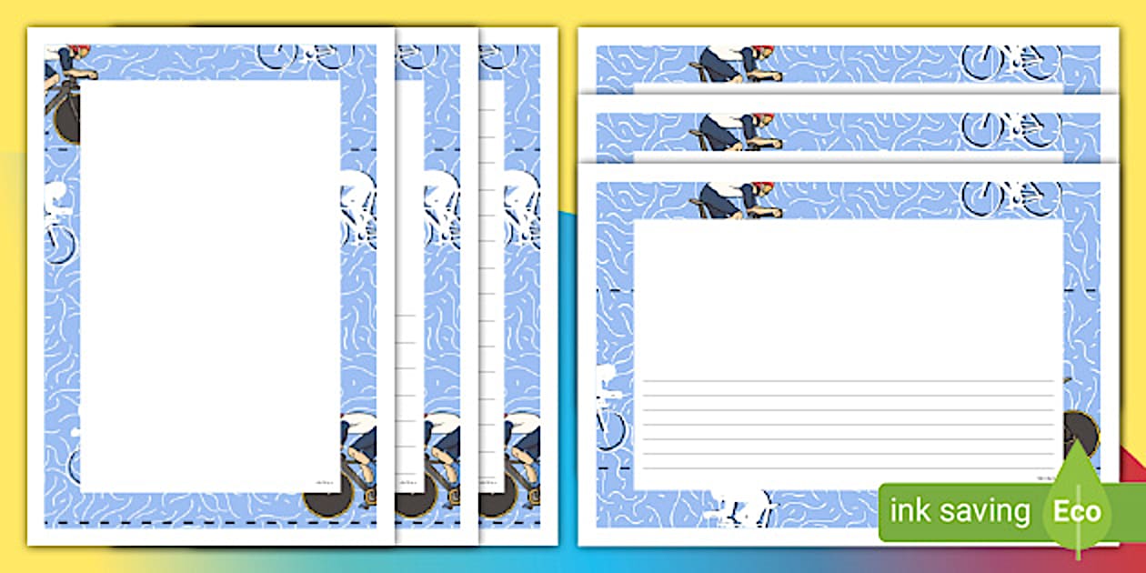 The Olympics Cycling Page Borders (teacher made) - Twinkl