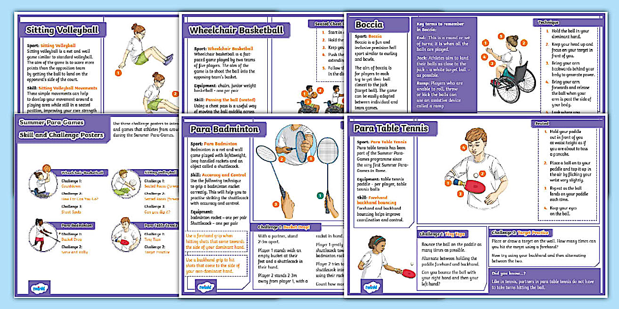 Summer Para-Games Sports Challenge Pack - KS2 - PE - Twinkl