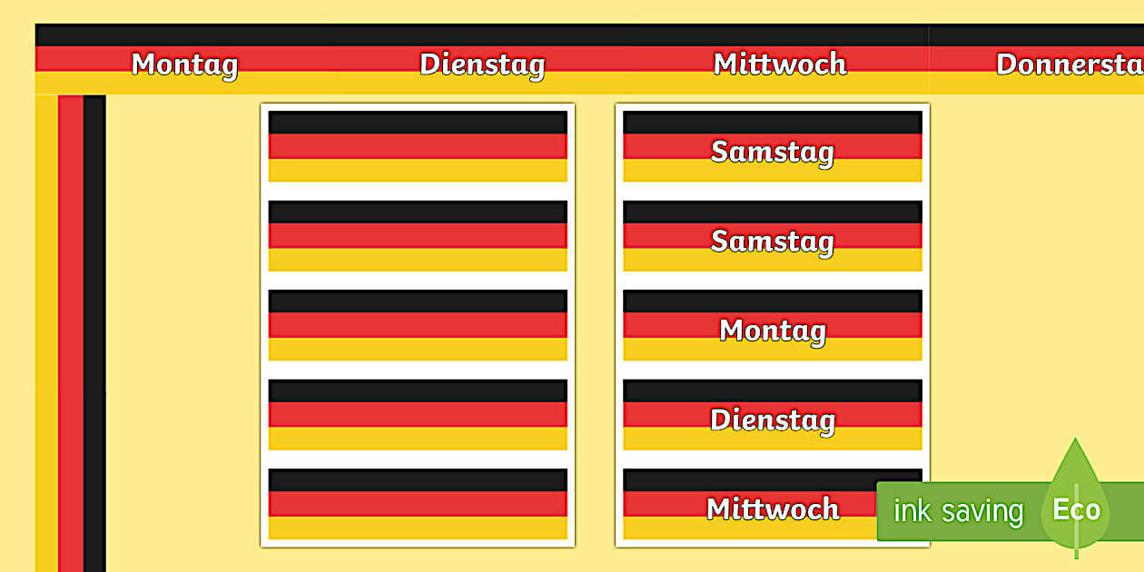 German Days Of The Week Display Border - Twinkl