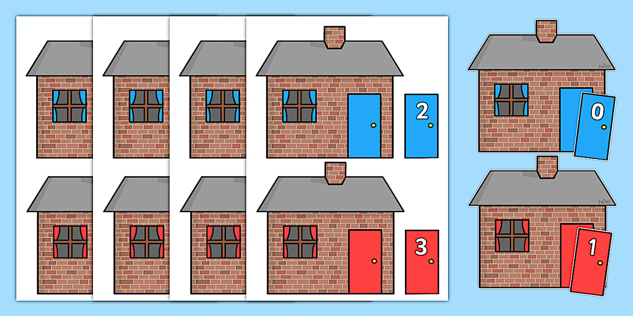 0-20 Sorting Activity Houses Activity- numeracy, numbers, counting ...