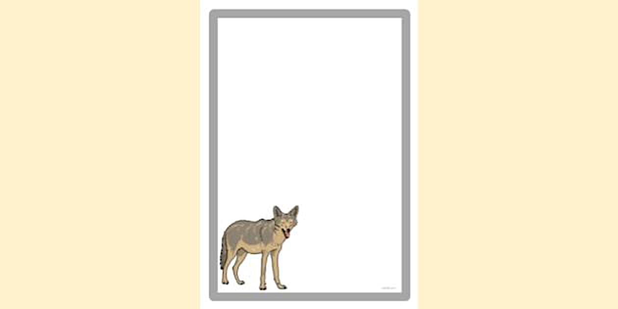 Simple Blank Jackal Walking Border | Page Borders | Twinkl