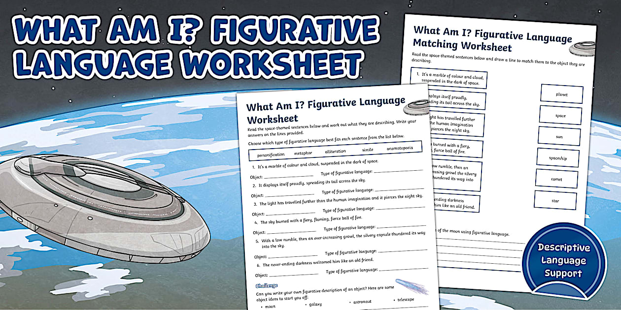 What Am I? Figurative Language Worksheet - KS2 - English