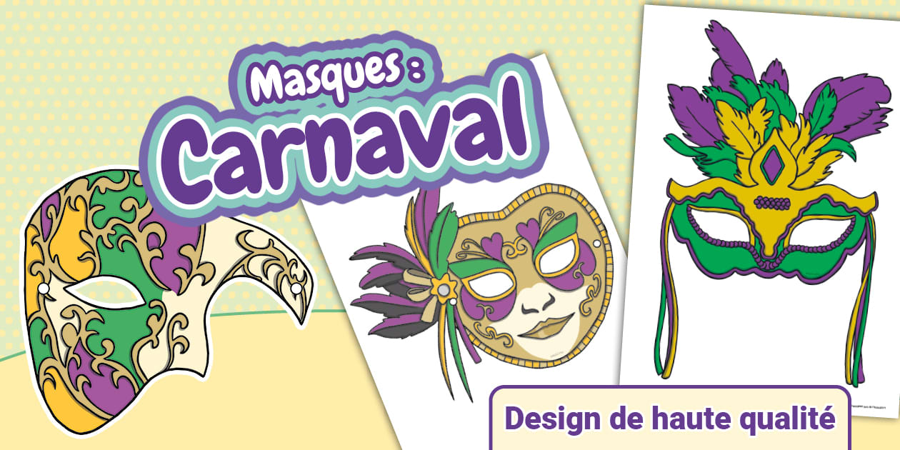 * NEW * Masques de carnaval maternelle