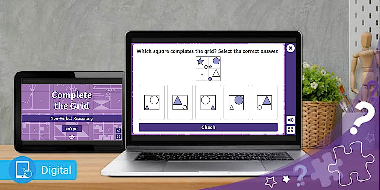Complete the Grid – Non-Verbal Reasoning – Twinkl Complete the Grid – Non-Verbal Reasoning – Twinkl