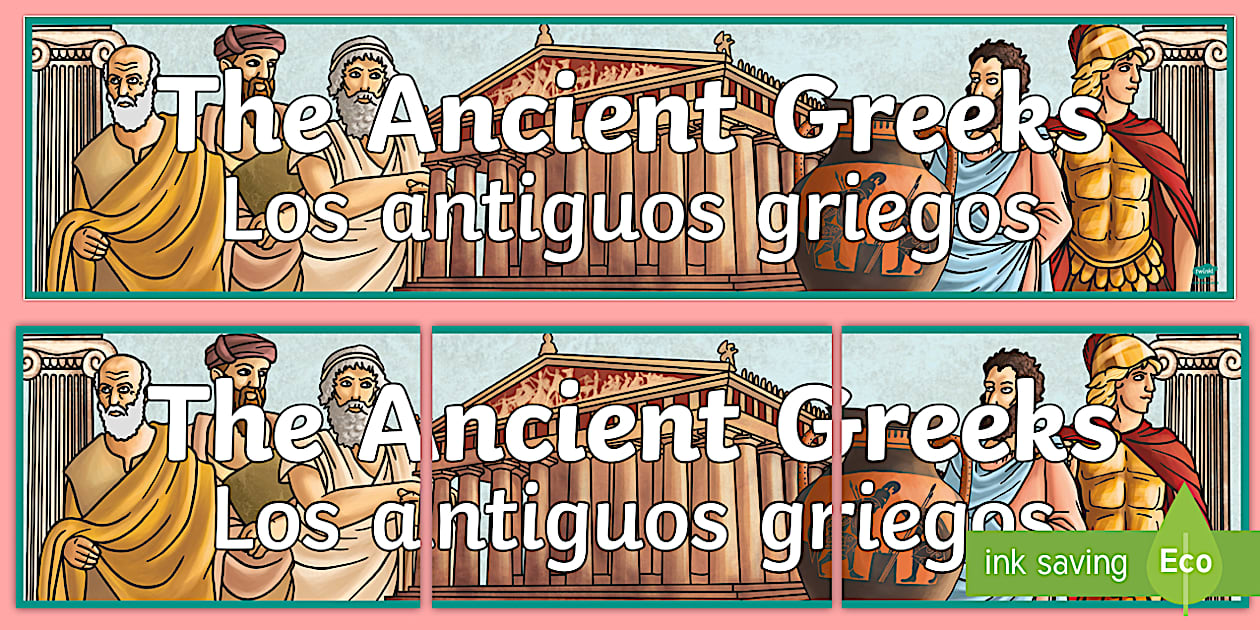 The Ancient Greeks Display Banner English/Spanish - Twinkl