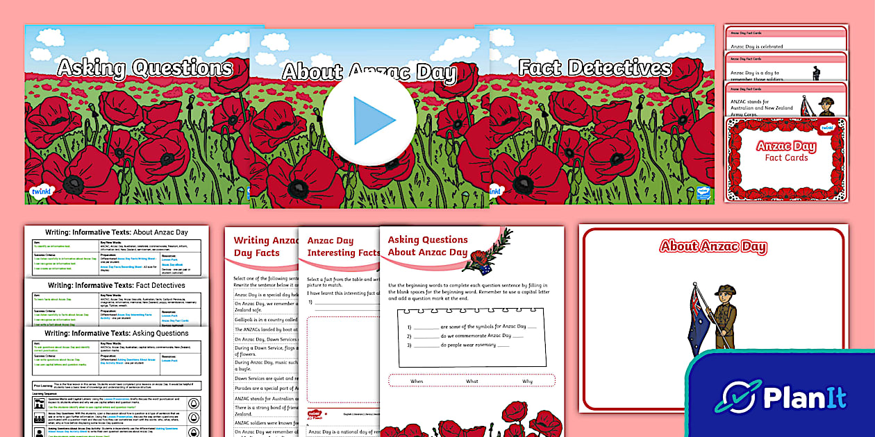 Foundation Writing: Anzac Day Informative Texts Genre Pack