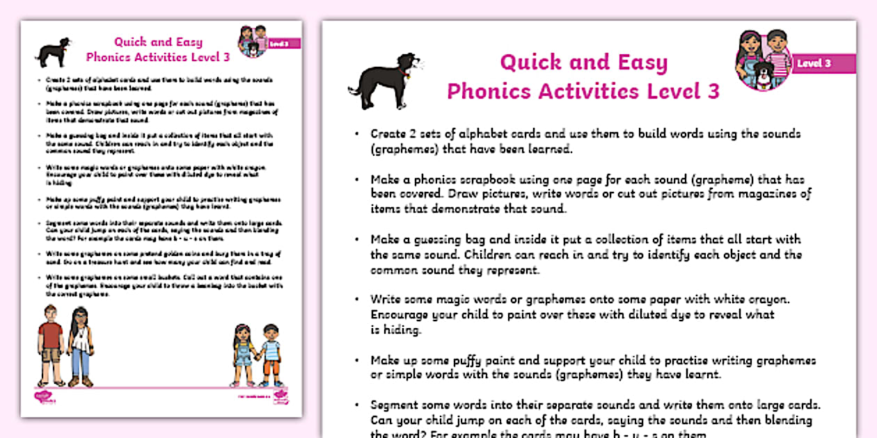 Phonics: Level 3: Quick and Easy Phonics Activities - Twinkl