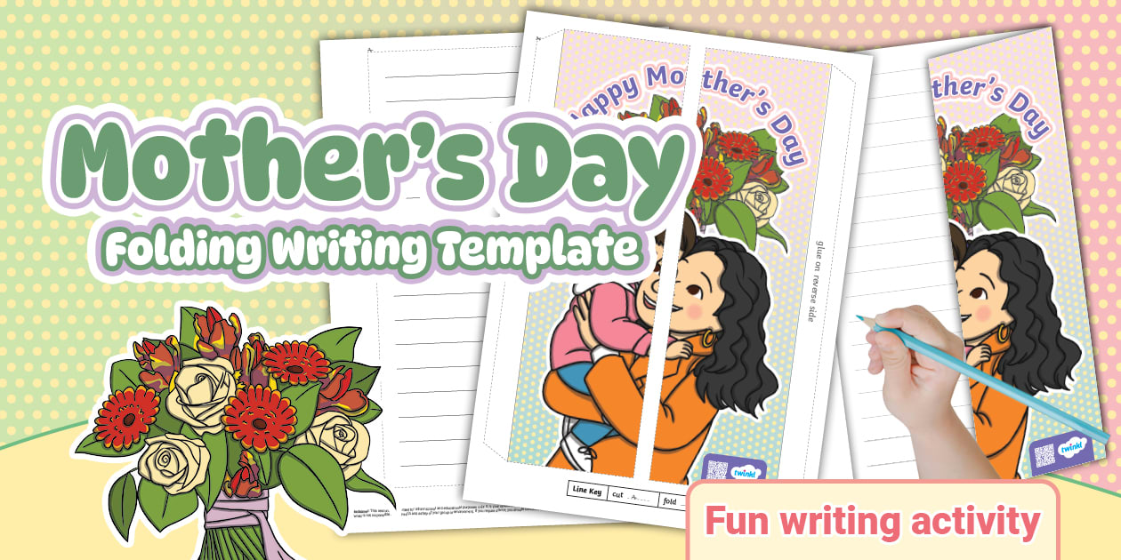Mother's Day Folding Writing Template