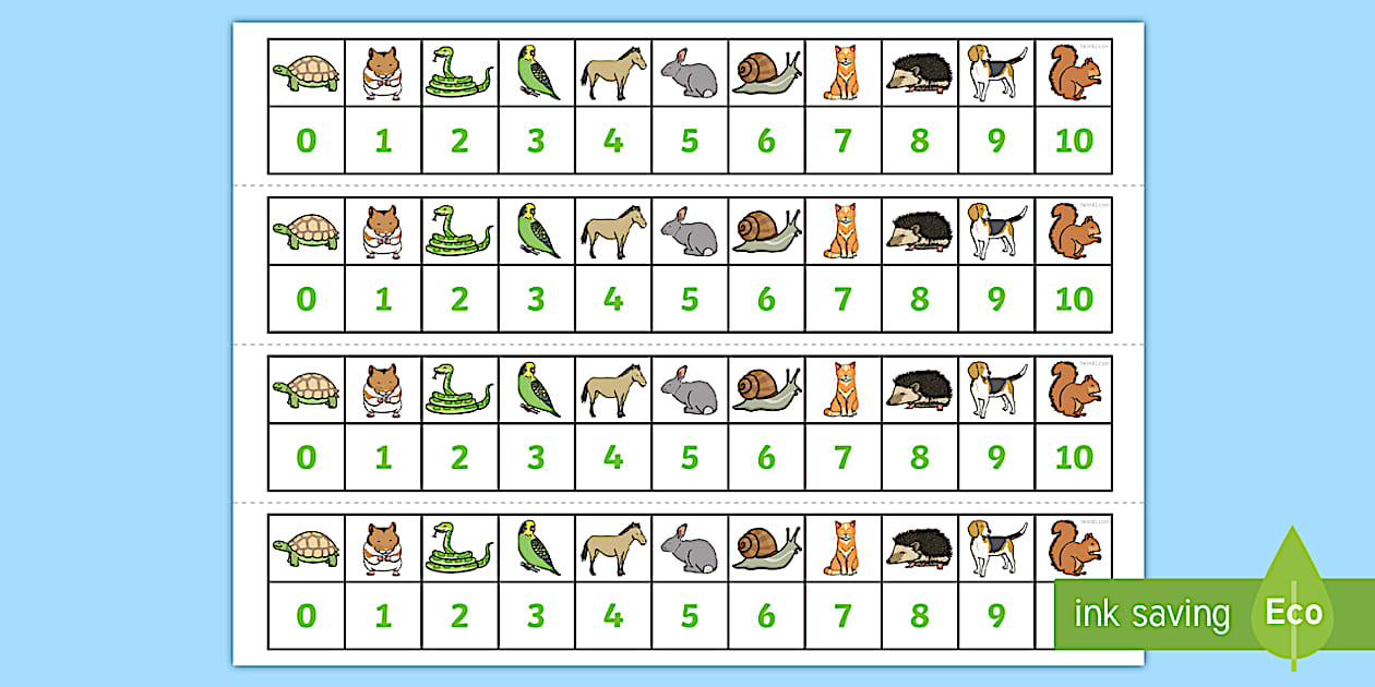 National Pet Month:Pets Number Track (1-10) - Twinkl