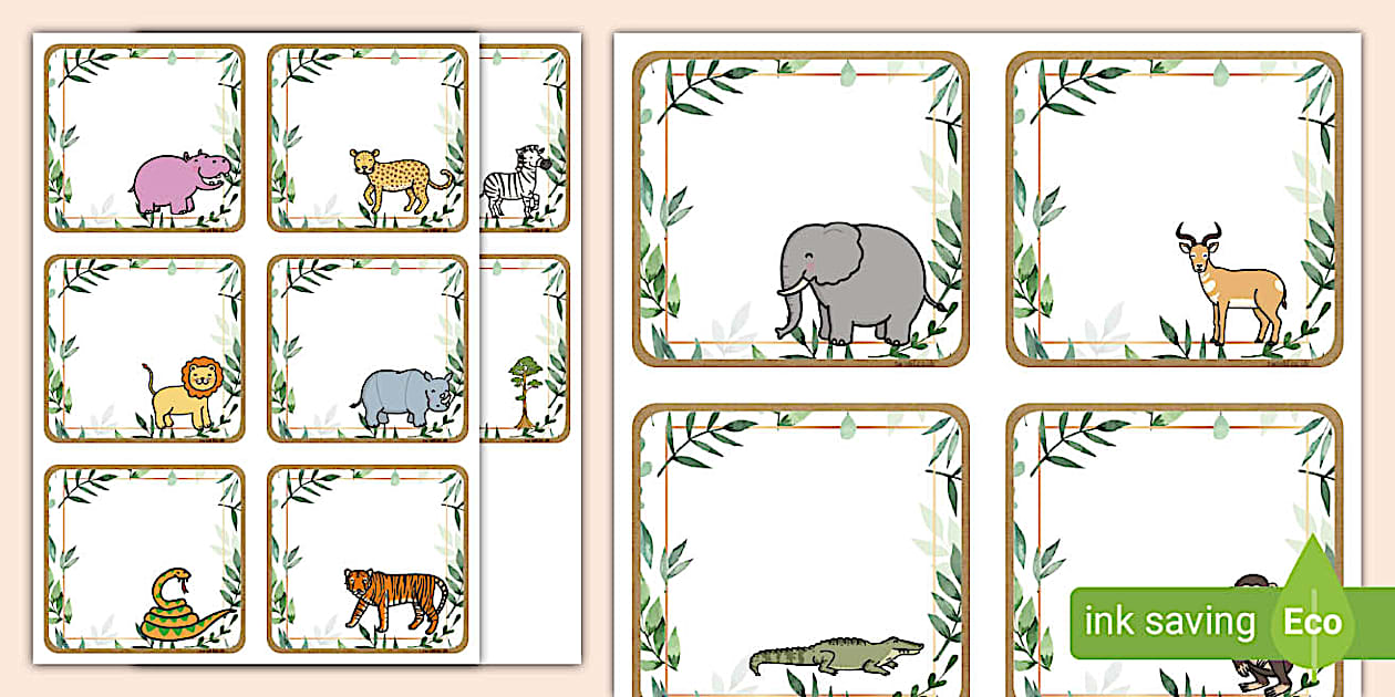 Botanical-Themed Animal Peg Labels (teacher made) - Twinkl