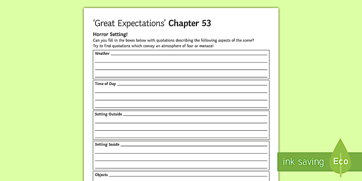 Chapter 53 Horror Setting Worksheet / Worksheet to Support Teaching on ...