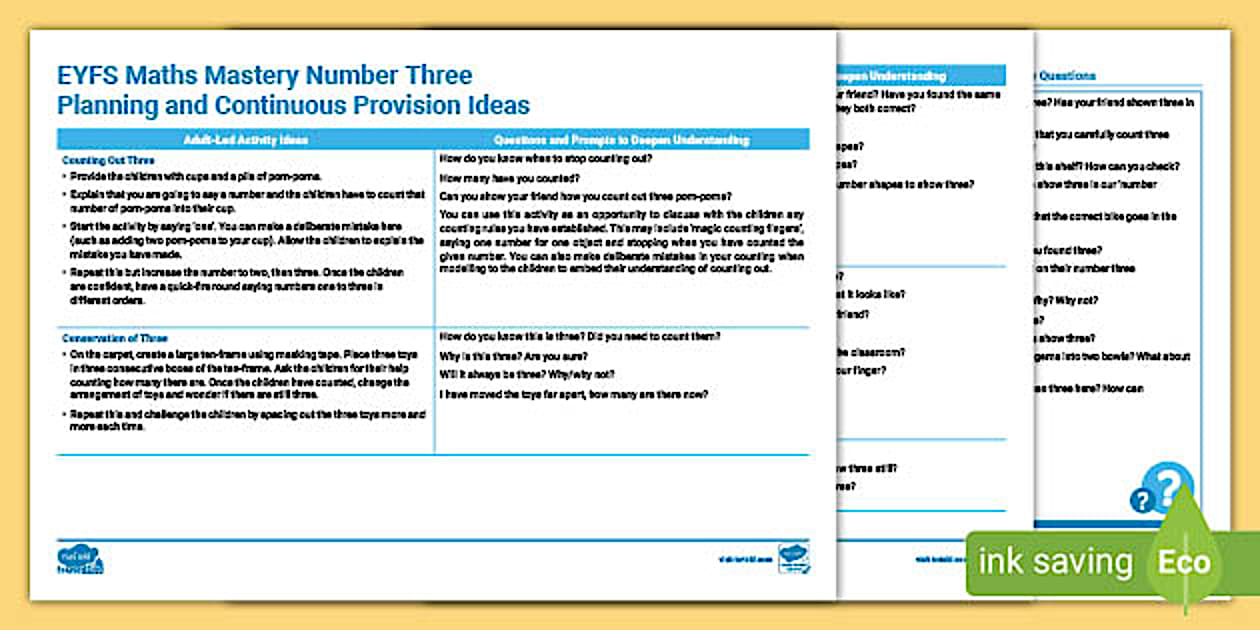 👉 EYFS Maths Mastery Number Three Planning Ideas - Twinkl