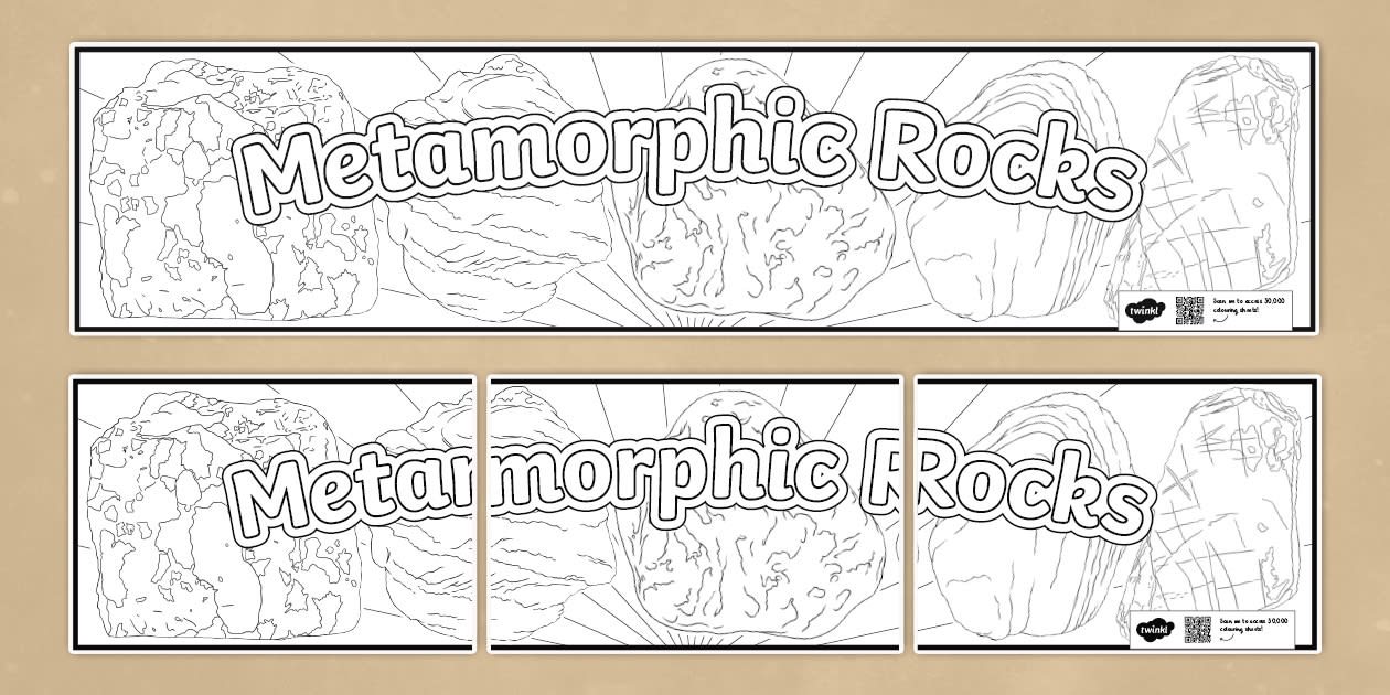 Metamorphic Rocks Colouring Display Banner (Teacher-Made)