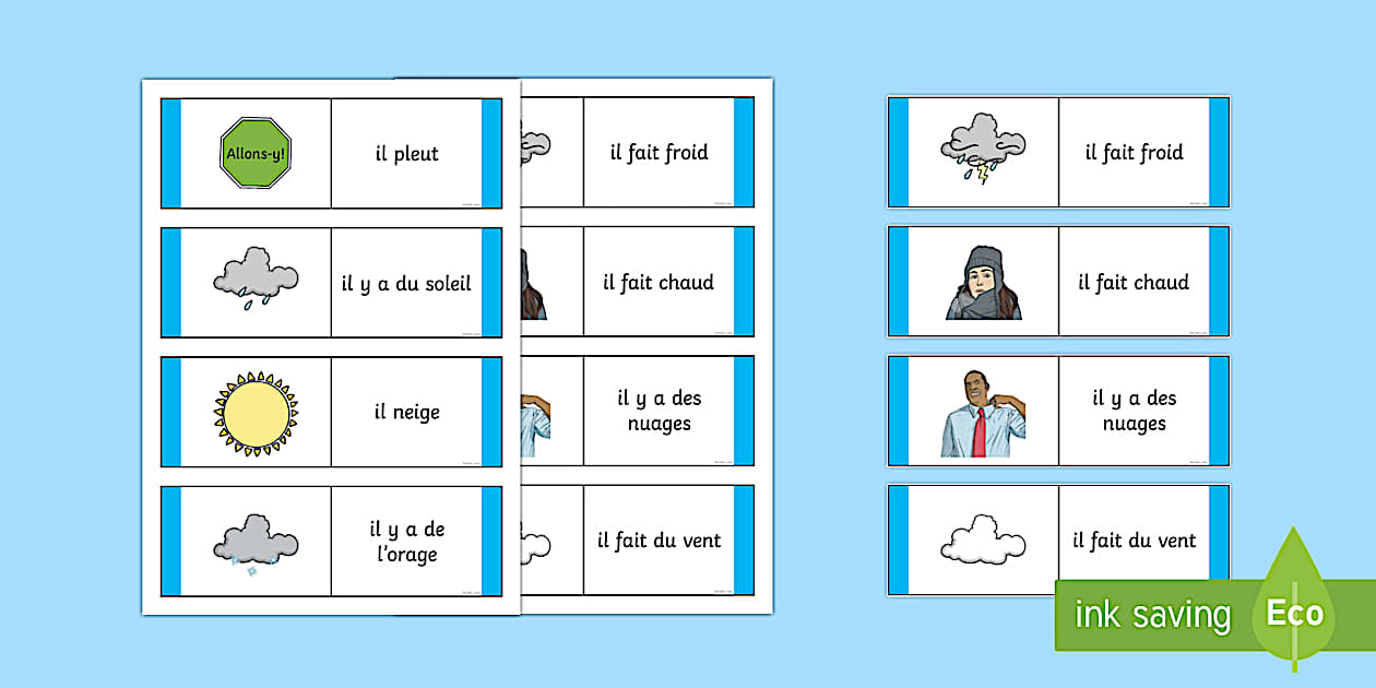 French Card Game | Weather Card Game French | Twinkl