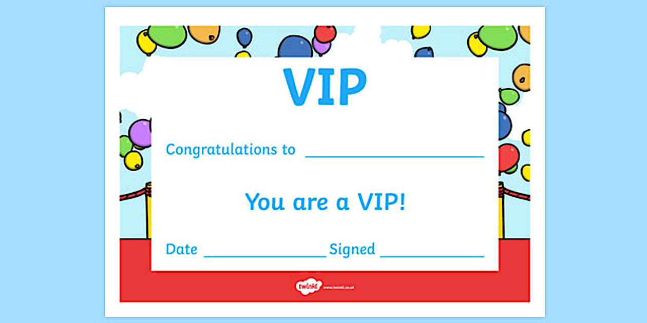 👉 VIP Certificate (teacher made) - Twinkl
