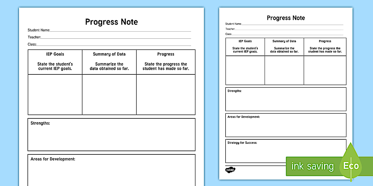 Progress Monitoring Note | Kindergarten Resource | Twinkl US