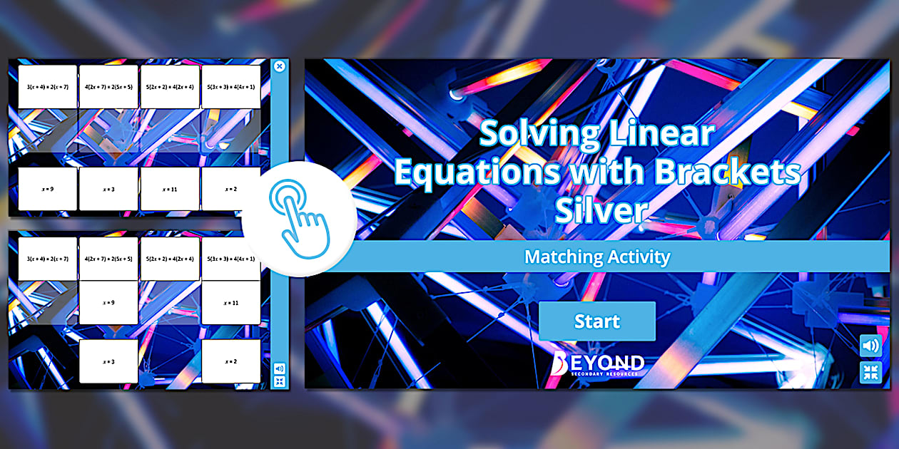 👉 Solving Linear Equations with Brackets - Silver