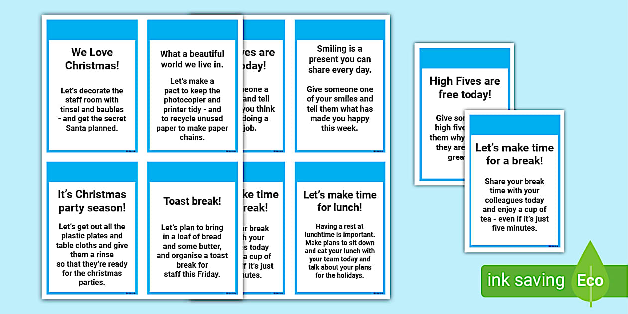 Staff Wellbeing Challenge Cards (teacher made) - Twinkl