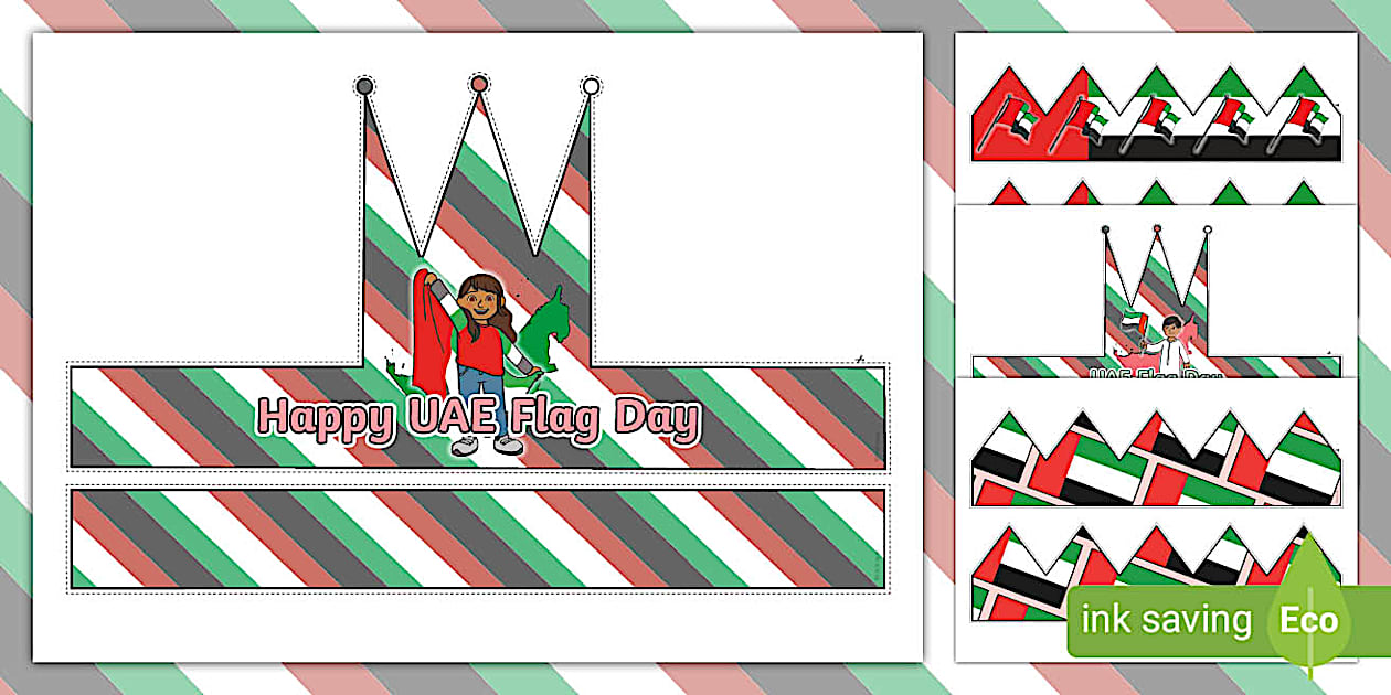 UAE Flag Crowns (teacher made) - Twinkl