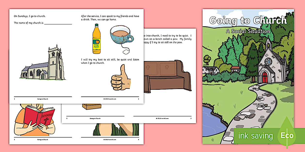 Cursive Going to Church Social Situations (teacher made)