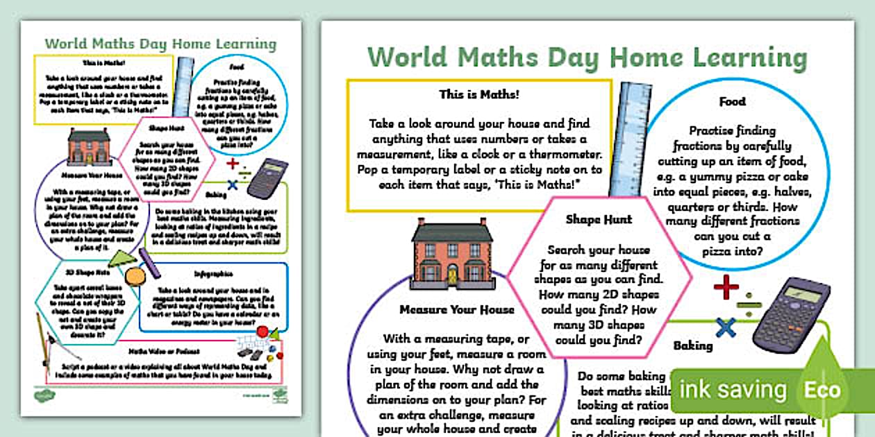 👉 World Maths Day Ideas for Home Learning - Twinkl