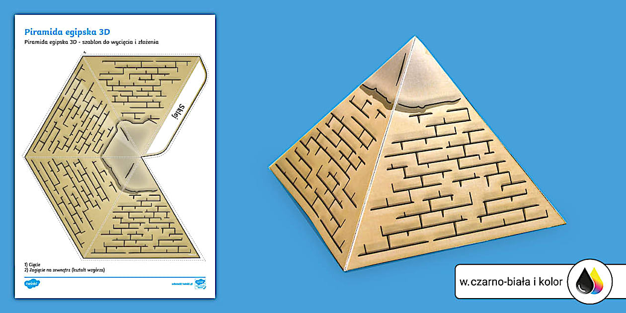 Piramida egipska 3D | Historia | Szablon (teacher made)