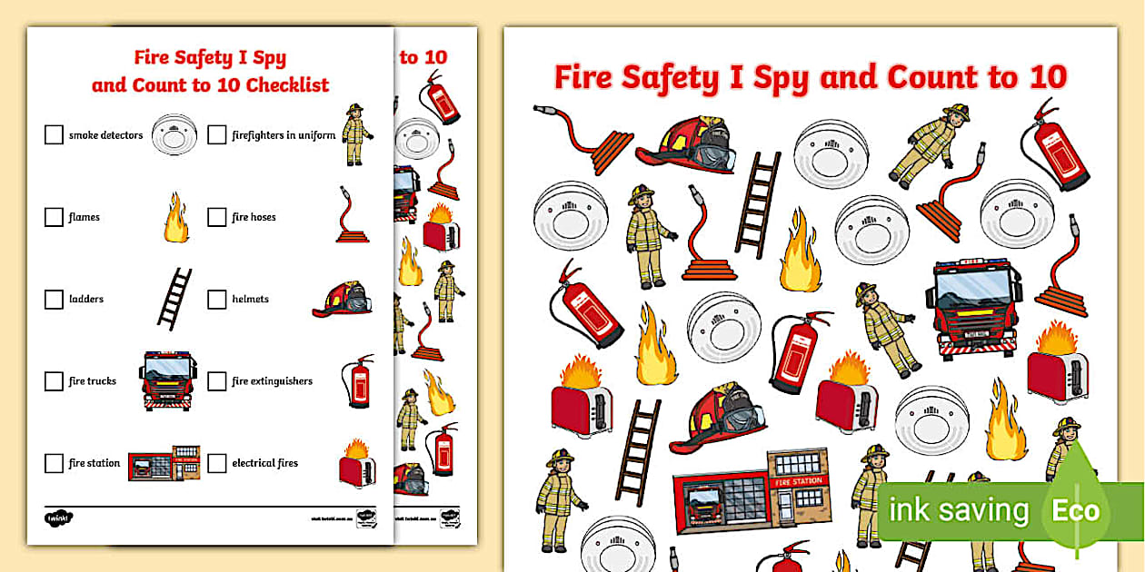 Fire Safety I Spy and Count to 10 (teacher made) - Twinkl