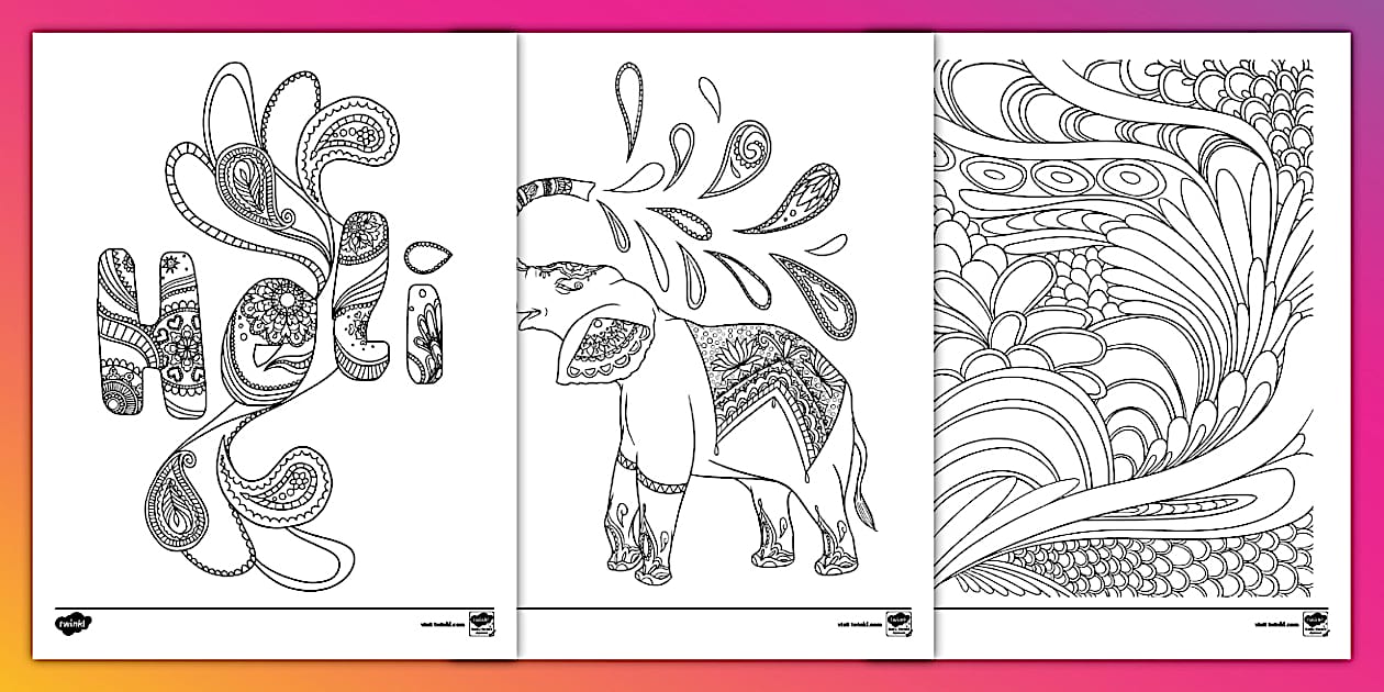 Mindfulness Holi Coloring Pages for Grades 6-8 | Twinkl USA