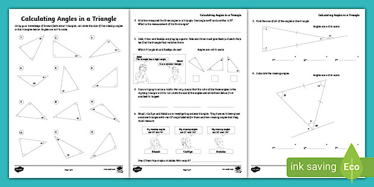 👉 Calculating Angles in Triangles Activity Sheets - Twinkl KS2