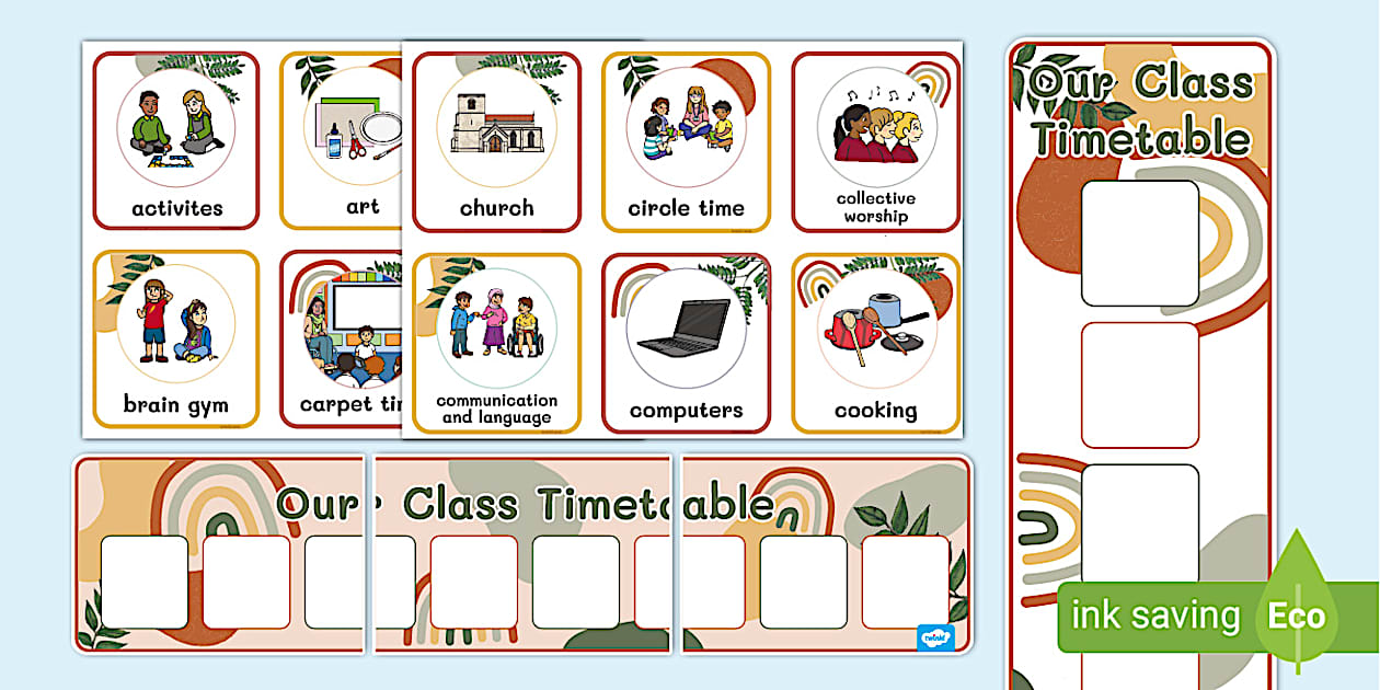 EYFS Muted Rainbow Reception Visual Timetable - Twinkl
