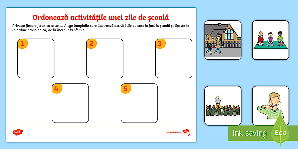 Momentele unei zile de școală - Pachet cu resurse - Twinkl