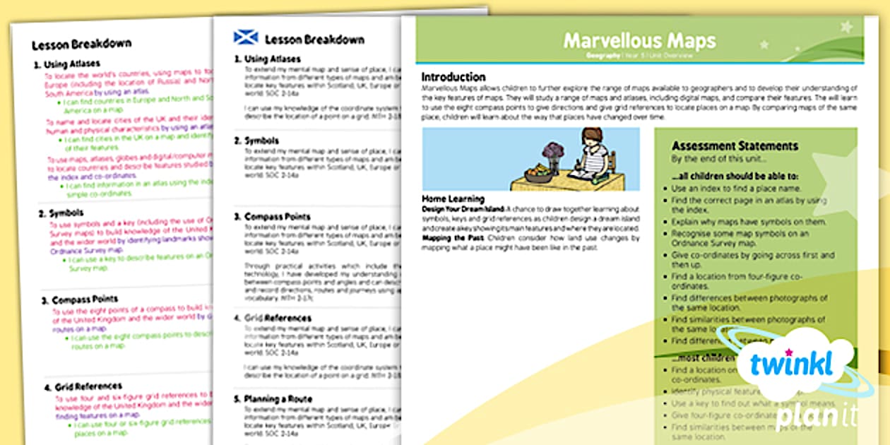 Map Reading Planning Overview CfE - Year 5 Geography