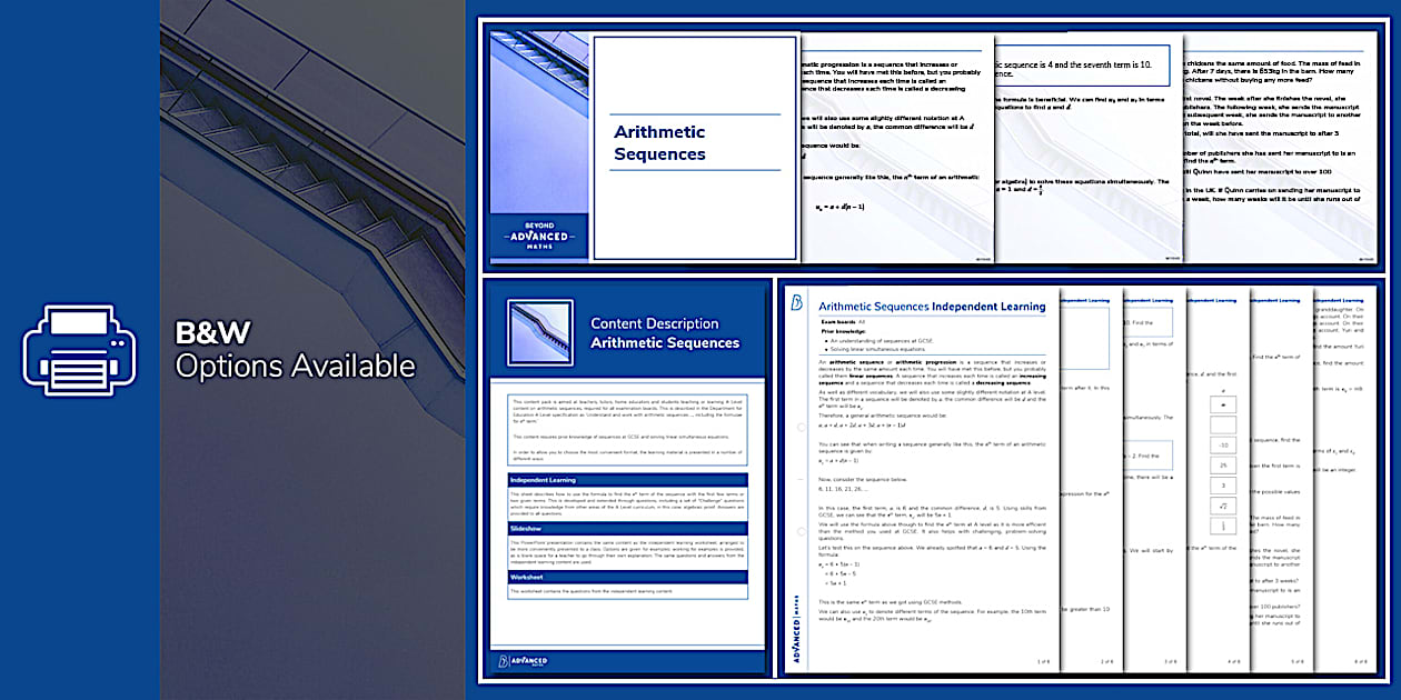 👉 Arithmetic Sequences: A Level Maths | Beyond - Twinkl