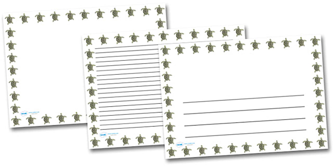 Editable Turtle Landscape Page Borders (teacher made)