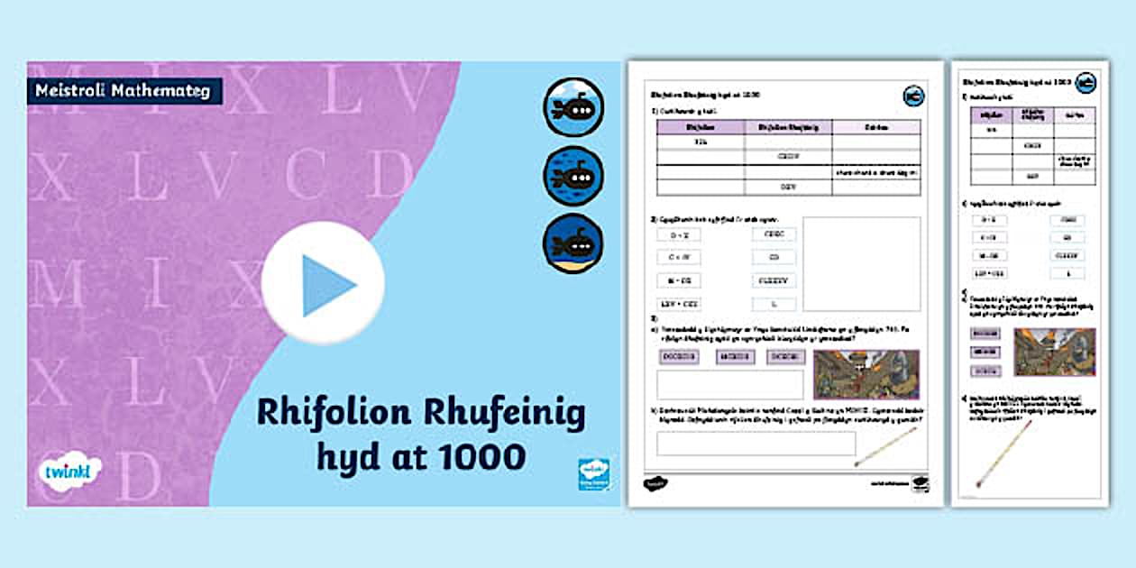Meistroli Mathemateg: Rhifolion Rhufeinig hyd at 1000