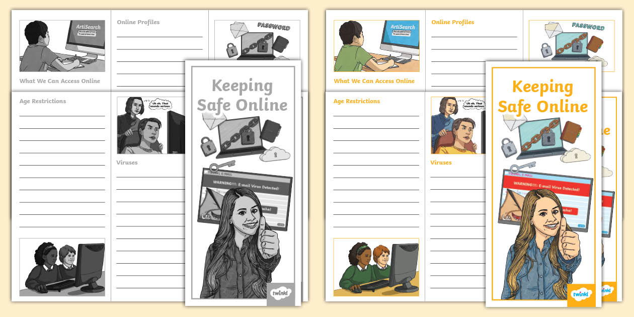 Keeping Safe Online Leaflet Template (teacher made) - Twinkl