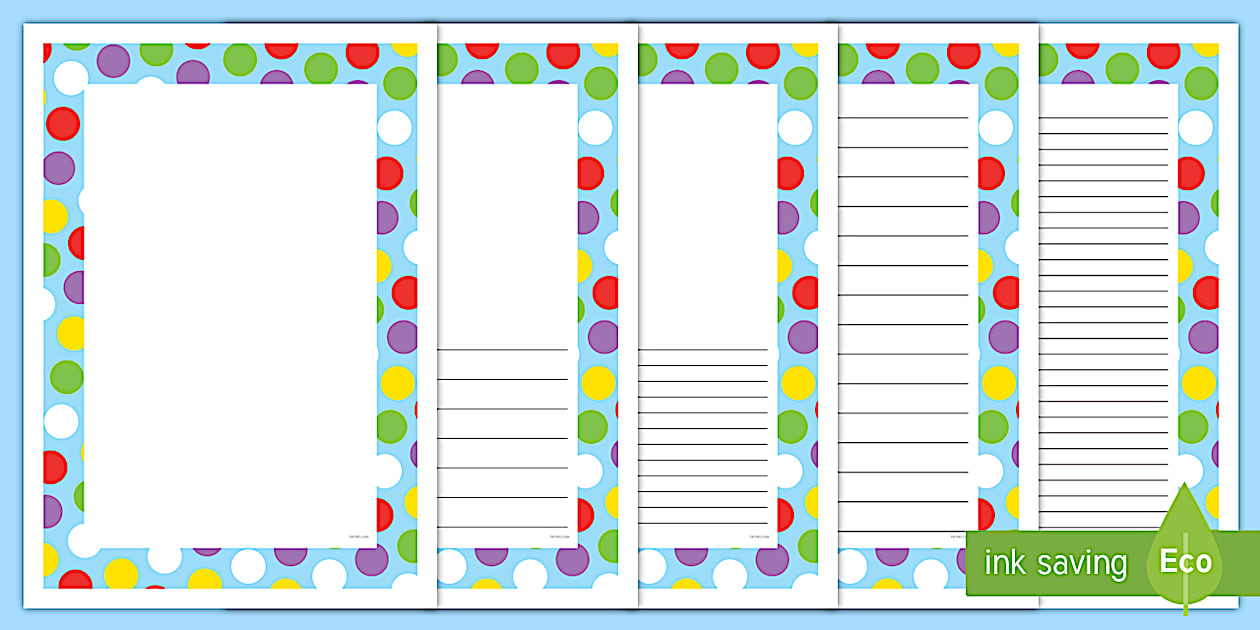 Editable Blue with White Spots Page Borders (teacher made)
