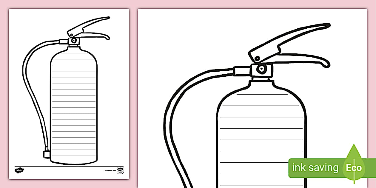 Fire Extinguisher Writing Template (teacher made) - Twinkl