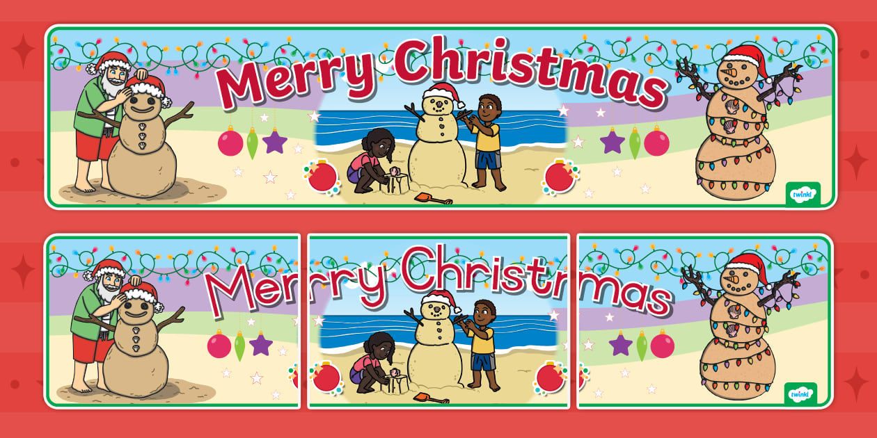Merry Christmas Snowperson Display Banner (teacher made)