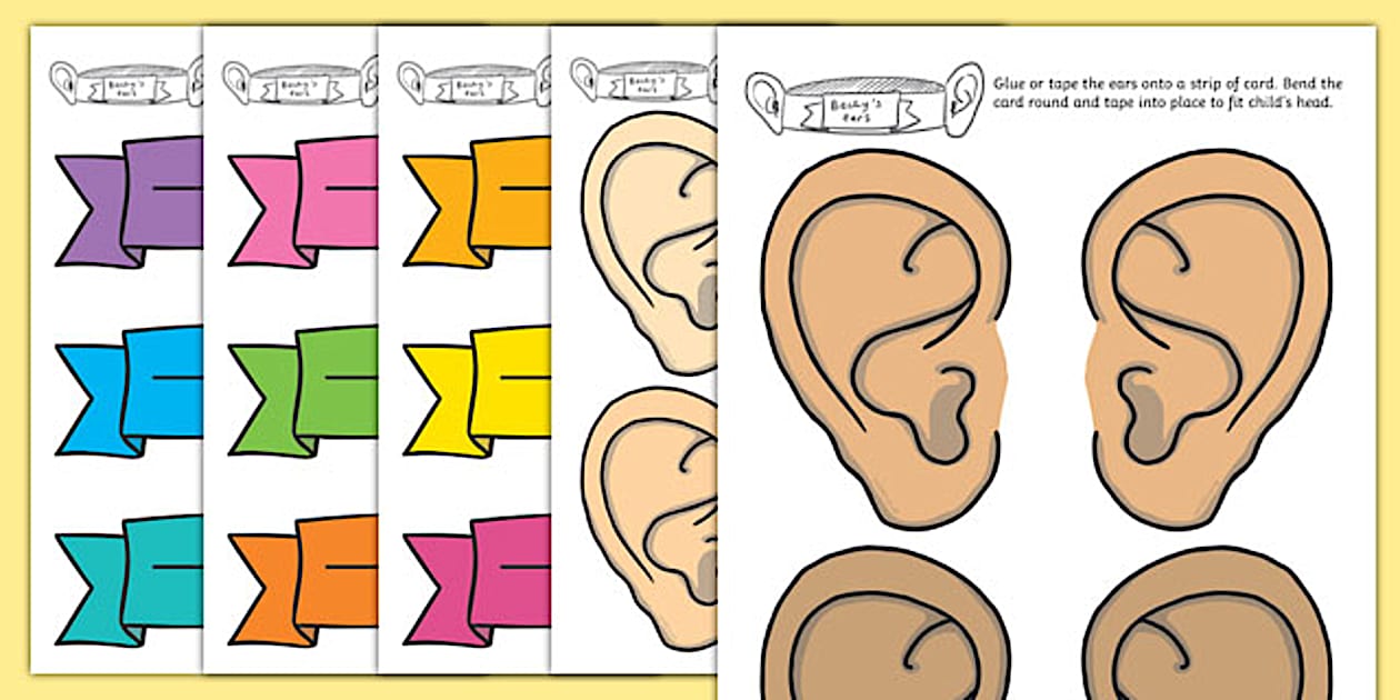 Black and White Sound Walk Ear Head Bands - Twinkl