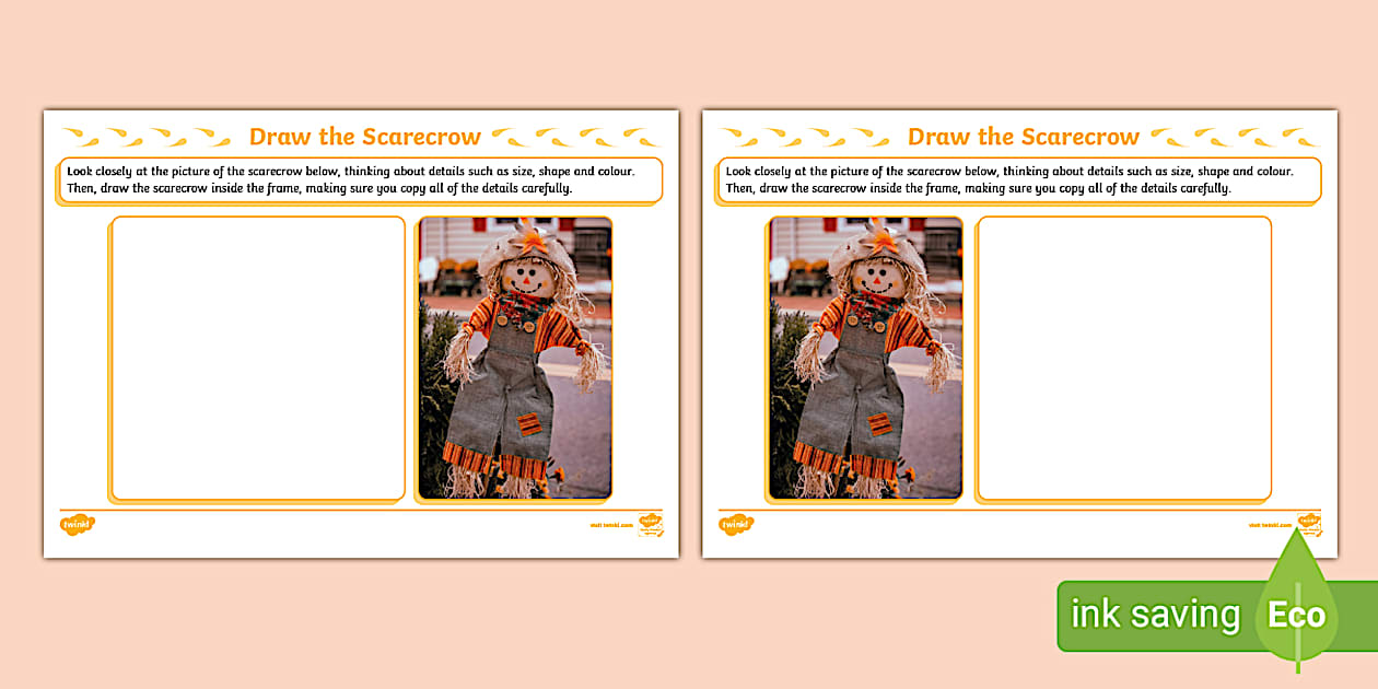 Draw the Scarecrow Art Activity (teacher made) - Twinkl