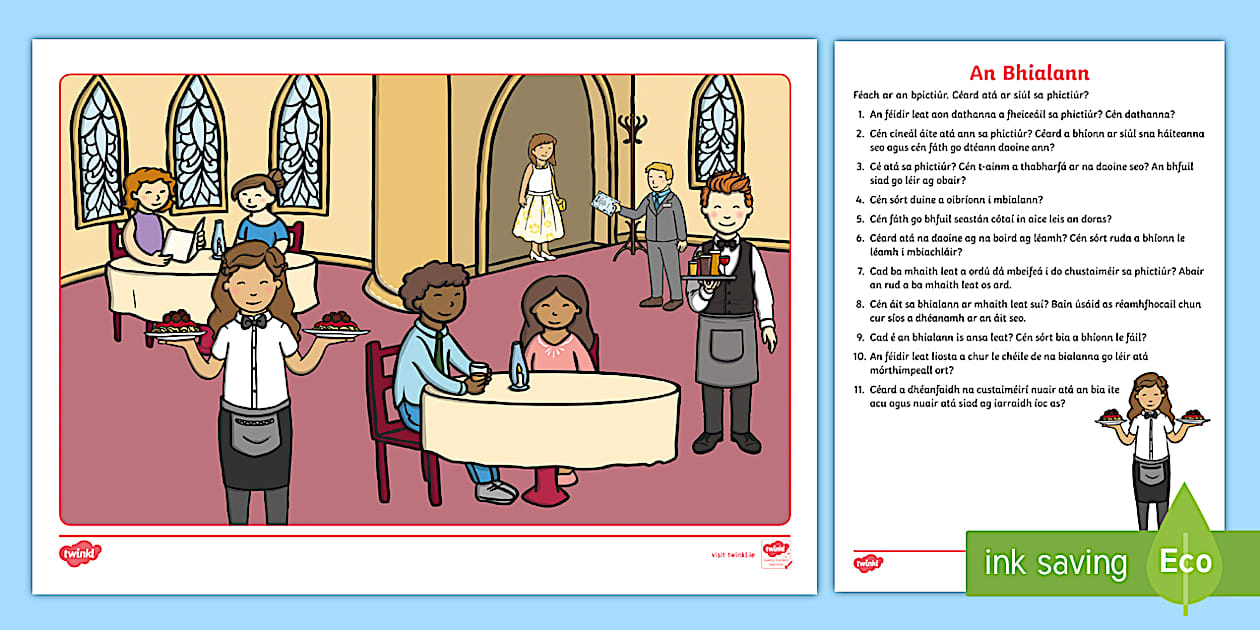 Bileog Oibre: An Bhialann, Teanga ó Bhéal Worksheet / Worksheet